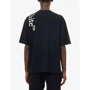 Off-White Logo-print Crew-neck Cotton T-shirt - Black