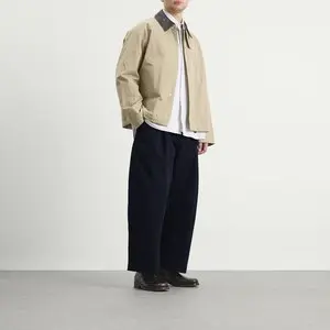 Studio Nicholson Sorte Peached Cotton Pleat Volume Pant