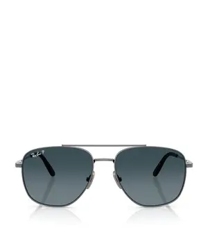 Ray-ban Titanium William Square Sunglasses - Grey