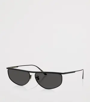 Oliver Spencer 1986c Irregular Oval Sunglasses - Black