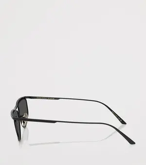 Oliver Spencer 1986c Irregular Oval Sunglasses - Black