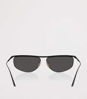 Oliver Spencer 1986c Irregular Oval Sunglasses - Black