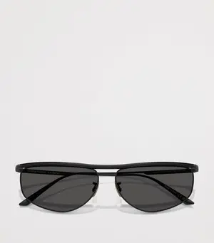 Oliver Spencer 1986c Irregular Oval Sunglasses - Black