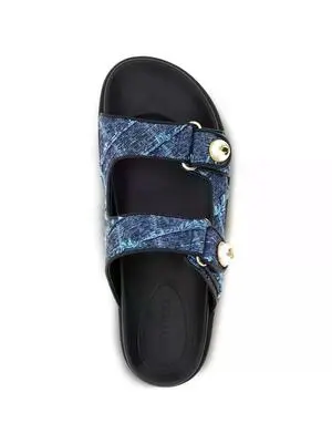 JIMMY CHOO Fayence Frayed Denim Sandals