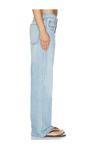 Rag & Bone Featherweight Cam Low Rise Full Straight Jeans In . Also - Blue