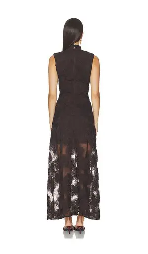 ROTATE BY BIRGER CHRISTENSEN 3d Flower Maxi Dress
