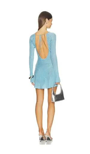 GUIZIO Estelle Backless Mini Dress In . Also - Blue