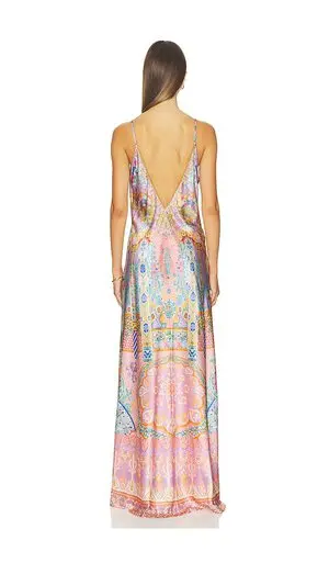 Camilla V Neck Full Length Bias Slip Dress