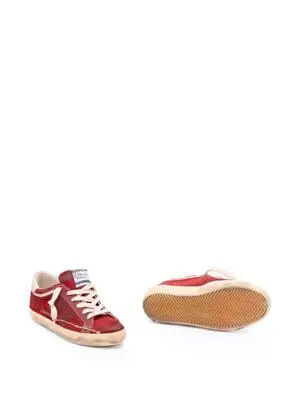GOLDEN GOOSE Super-star Distressed-effect Sneakers - Red