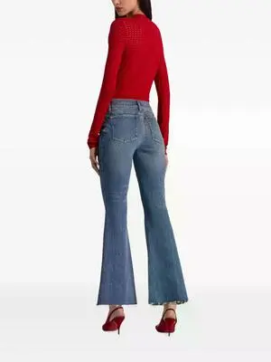 Alice + Olivia Pointelle-knit Cardigan