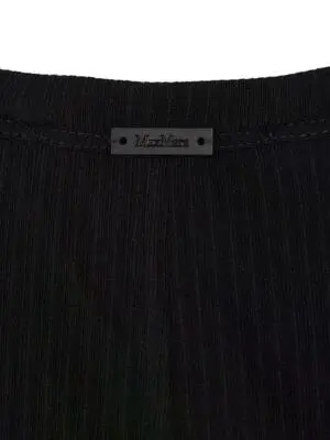 Max Mara Ribbed-knit Long-sleeve T-shirt - Blue