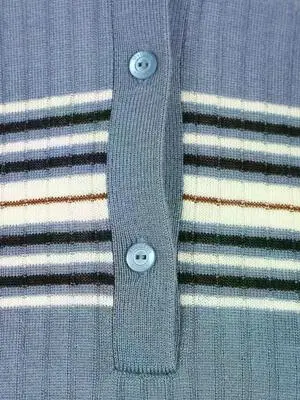 Max Mara Tallero Striped-knit Polo Shirt - Blue