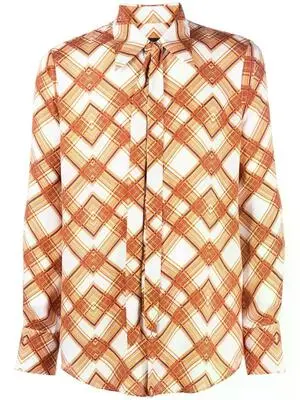 Dsquared2 Check Print Buttoned Shirt - Orange