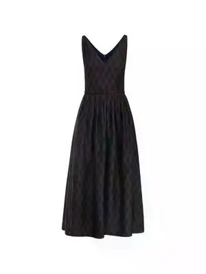 Oscar De La Renta Argyle Silk Twill Midi Dress