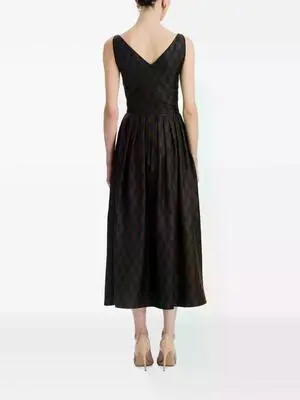 Oscar De La Renta Argyle Silk Twill Midi Dress