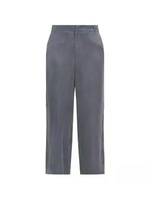 Giorgio Armani Flat-front Wide-leg Trousers - Grey