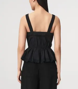 ALLSAINTS Gwen Organic Cotton Top With Lace Trims
