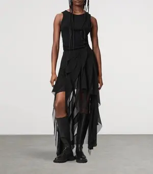 ALLSAINTS Asymmetric Ruffle Melody Skirt