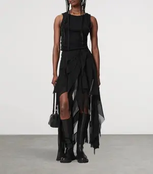 ALLSAINTS Asymmetric Ruffle Melody Skirt