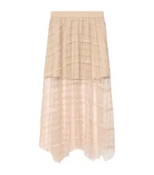 ALLSAINTS Sheer Celia Maxi Skirt - Pink