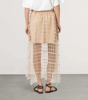 ALLSAINTS Sheer Celia Maxi Skirt - Pink