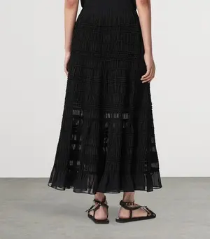 ALLSAINTS Shirred Lotus Maxi Skirt