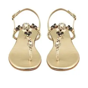 DAMAPREZIOSA Neutrals Sofia Platinum Jewel Sandal