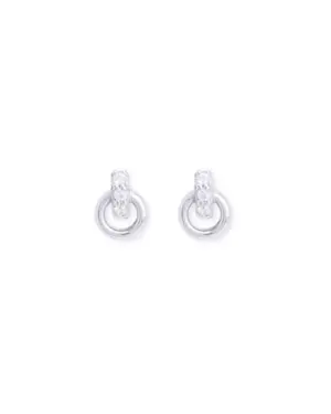 INARI JEWELLERY Halo Butterfly Clip Earrings Sterling White Topaz - Silver