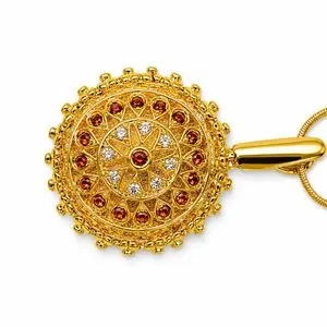 NAJIBA Yantra Pendant Necklace - Yellow