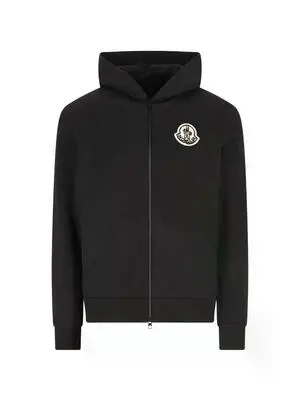 Moncler Logo-patch Zip-up Hoodie - Black