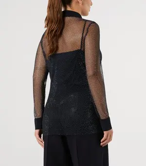Marina Rinaldi Embellished Mesh Shirt