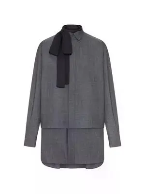 Sacai Pussy-bow Layered Dress - Grey