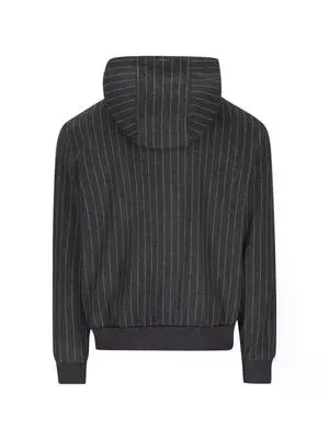 Herno Pinstripe-pattern Drawstring-hood Hoodie