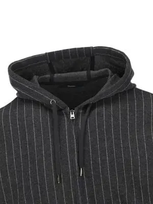 Herno Pinstripe-pattern Drawstring-hood Hoodie