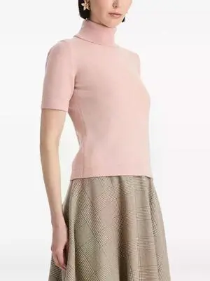 Oscar De La Renta Short-sleeved Knitted Turtleneck T-shirt
