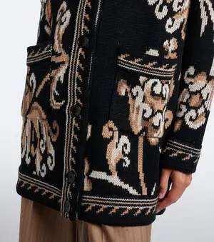 Etro Jacquard Wool Cardigan