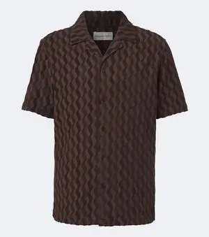 Frescobol Carioca Terry-trimmed Cotton-blend Bowling Shirt