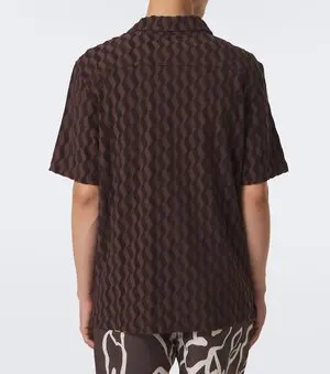 Frescobol Carioca Terry-trimmed Cotton-blend Bowling Shirt