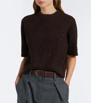 Brunello Cucinelli Ribbed-knit Cashmere And Wool-blend Sweater