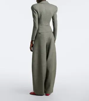 Magda Butrym Herringbone Wool-blend Barrel-leg Pants
