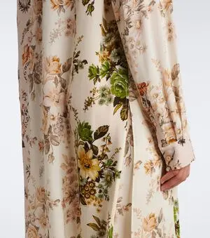 Acne Studios Tie-neck Floral Silk Georgette Midi Dress