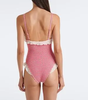 MONTCE Jacelyn Gingham Ruffled Swimsuit