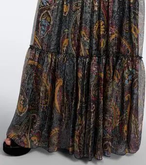 Etro Paisley Silk-blend Tiered Maxi Skirt - Multicoloured