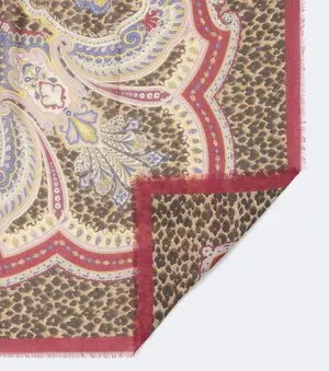 Etro Printed Modal And Cashmere Scarf - Red