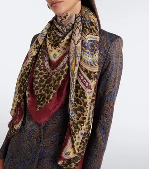 Etro Printed Modal And Cashmere Scarf - Red