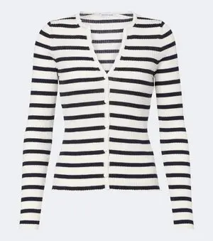 Veronica Beard Anwin Striped Wool Cardigan