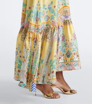 Camilla Sequined Floral Silk Maxi Dress