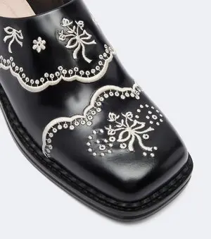 Simone Rocha Embroidered Leather Mules