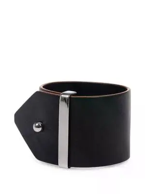 Max Mara Tavola Stud-detail Leather Bracelet - Black