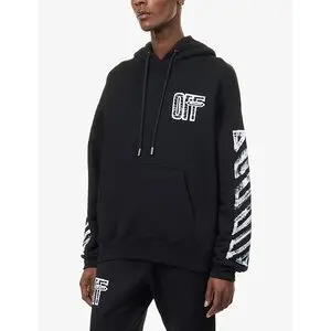 Off-White Motion-arrow Logo-print Cotton Hoodie